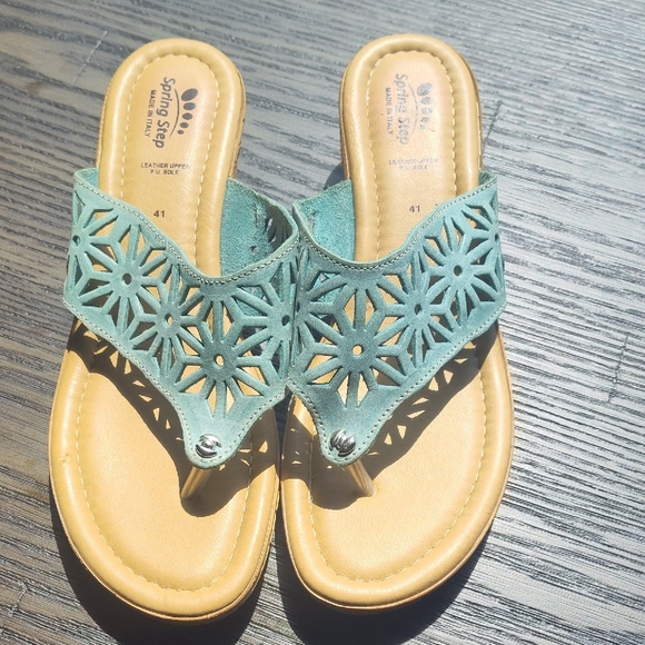 Spring Step | Shoes | Spring Step Sandals Made In Italy Seafoam Green ...